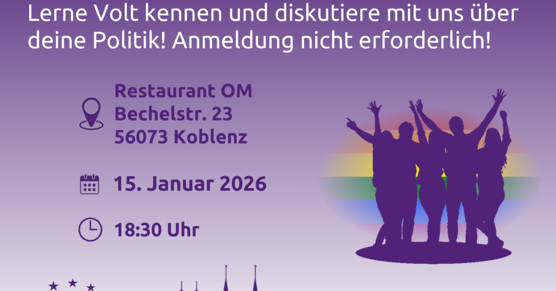 Volt Mittelrhein - Meet&Greet in Koblenz – Volt Deutschland